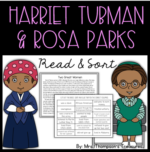 Harriet Tubman & Rosa Parks - Mrs. Thompson's Treasures