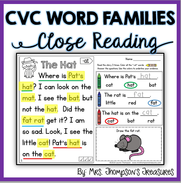 CVC Reading Comprehension Passages Mrs Thompson s Treasures CVC Reading Comprehension Passages Mrs Thompson s Treasures